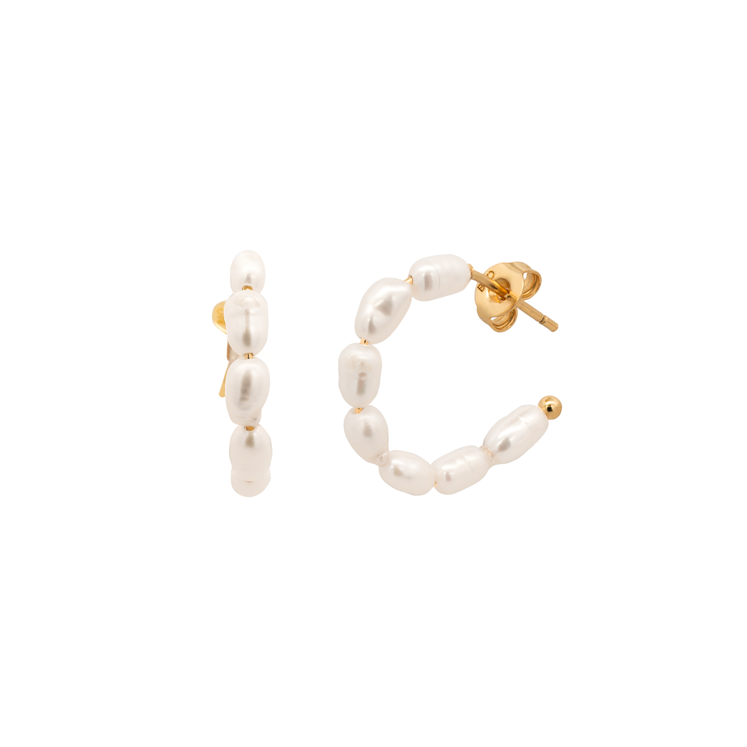 Gold Audrey Classic Pearl Earrings – By Invite Only